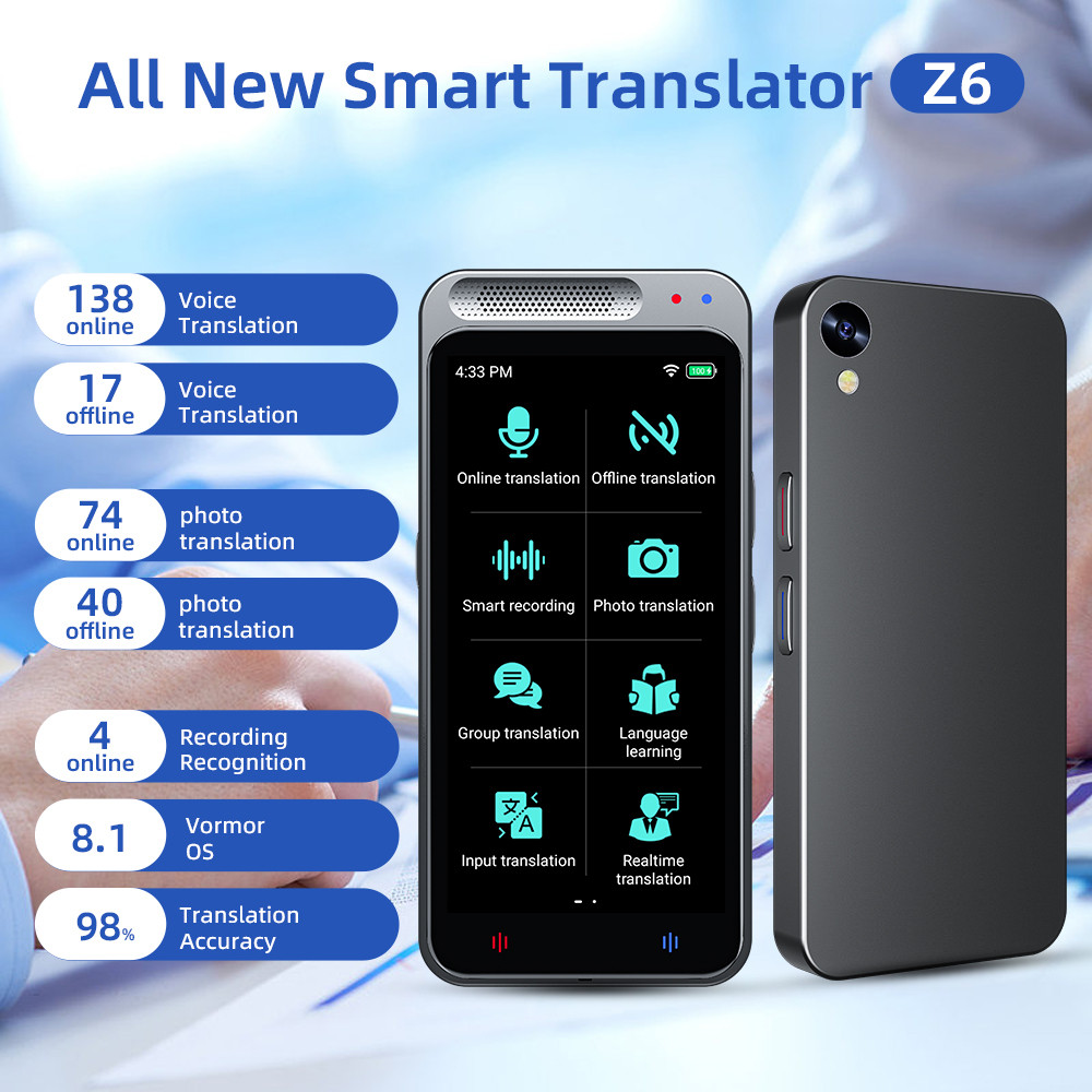 138 Languages Z6 Portable Smart Voice Translator Real-time Multi ...