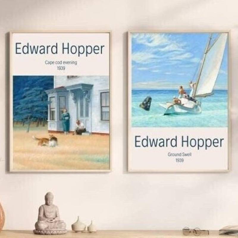 Edward Hopper Print Set of 2 Ground Swell Poster Cape Cod Evening Print ...