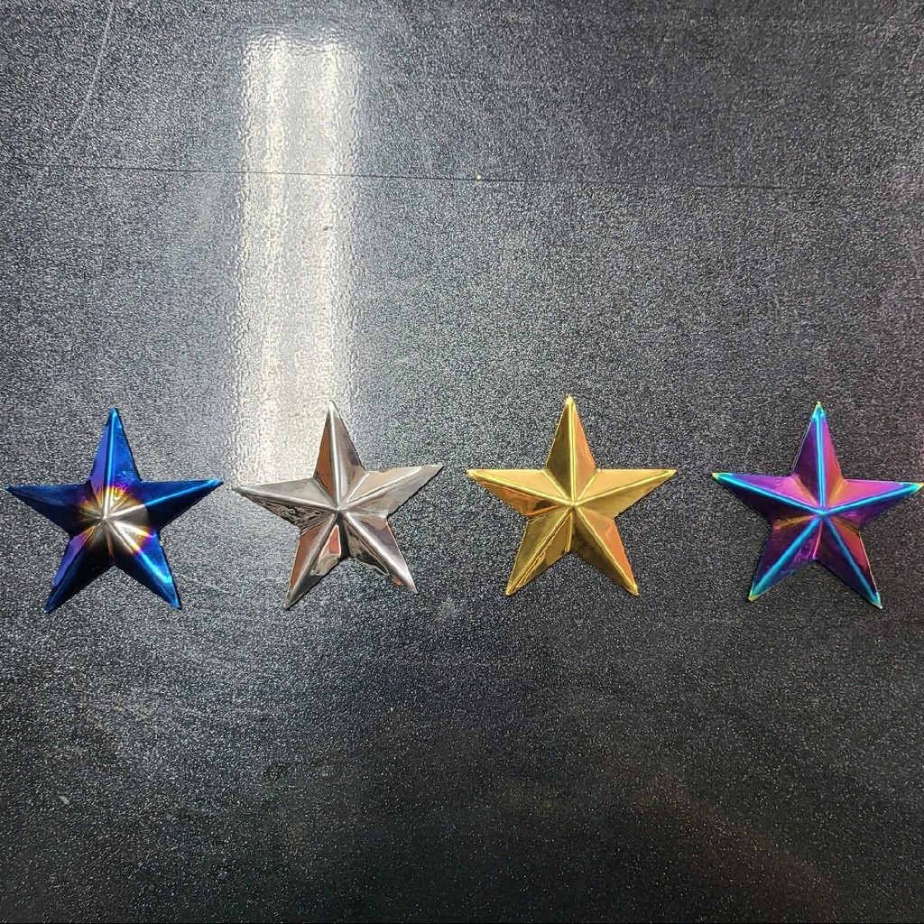 Star 3 Inch Stainless/Titanium Ready To Stick With Real 3m Glue Use ...
