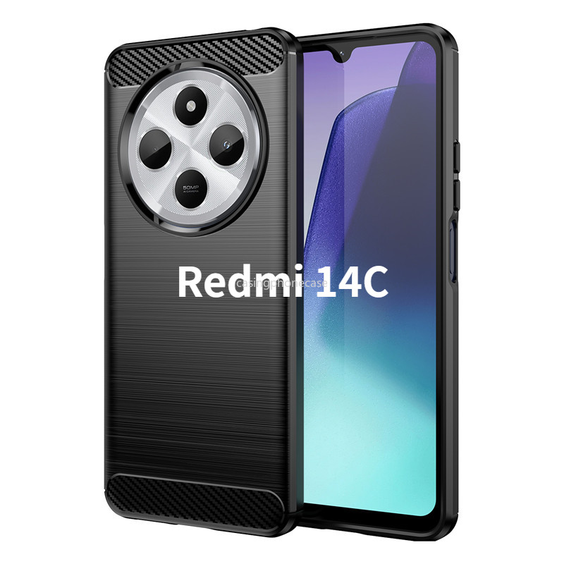 Casing For Redmi 14C 4G 2024 Phone Case Carbon Fiber Matte Soft Edge ...