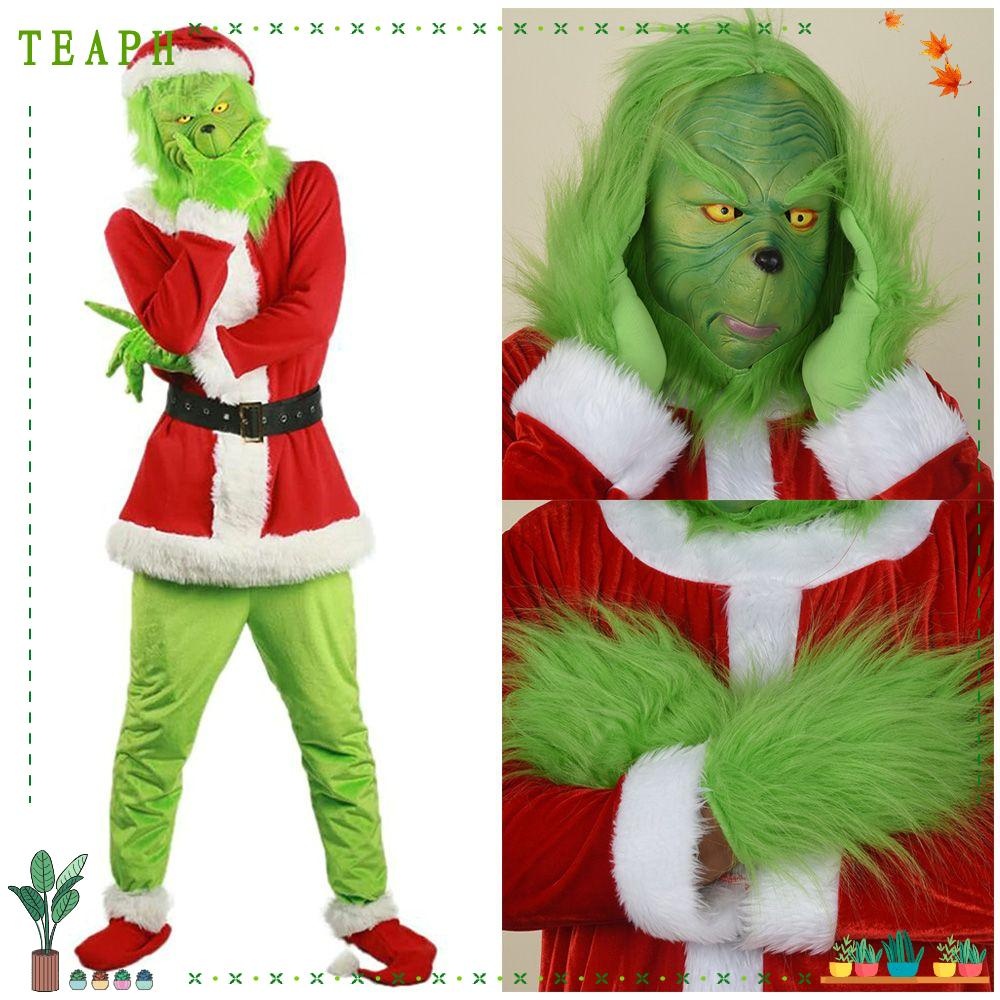 TEAPH Grinch Helmet Prom Latex Green Toys Christmas Costume Props ...
