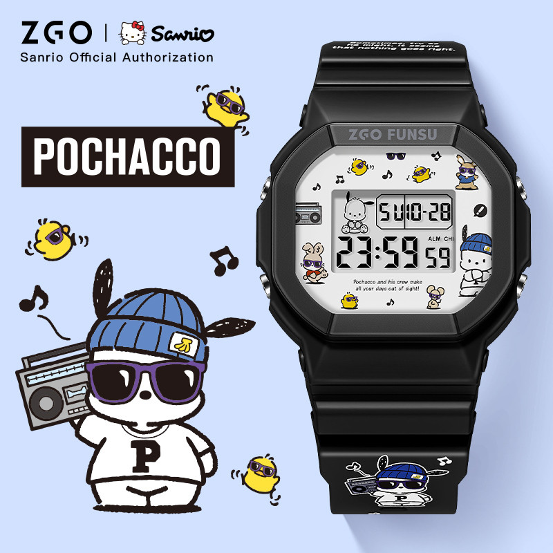 ZGO x Sanrio Pochacco Electronic Watch Children Students Cute Fashion ...