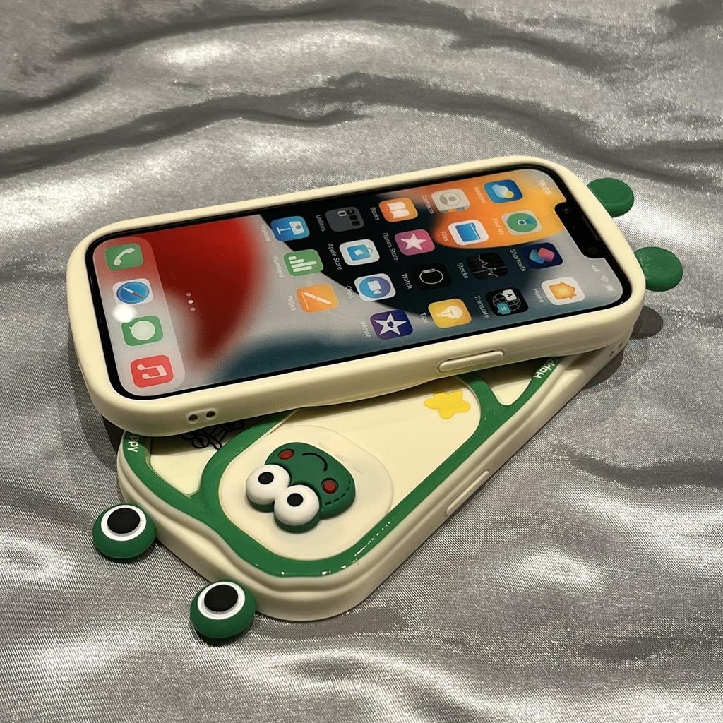 3D Eyes Sliding Window Frog Xiaoxin iPhone14promax iPhone 13 Cartoon 12 ...