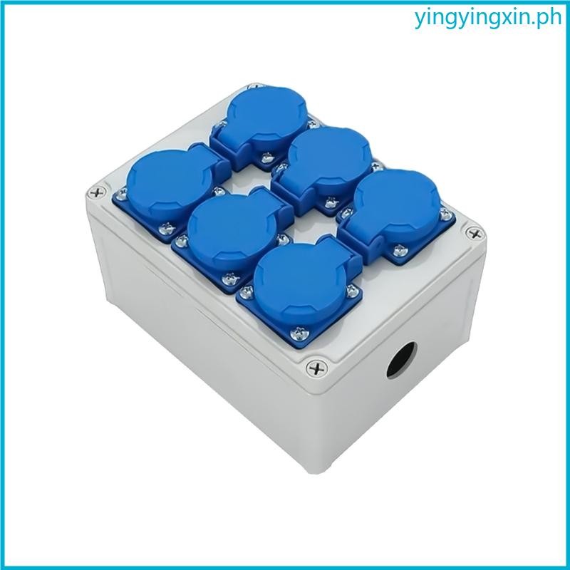 YIN 220V 10A Home Wall Mounted Outdoor Socket Box 6 Hole Wall Socket ...