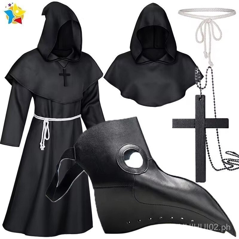 Men Women Monk Clothing Ancient Costume Medieval Monk Robe Wizard ...