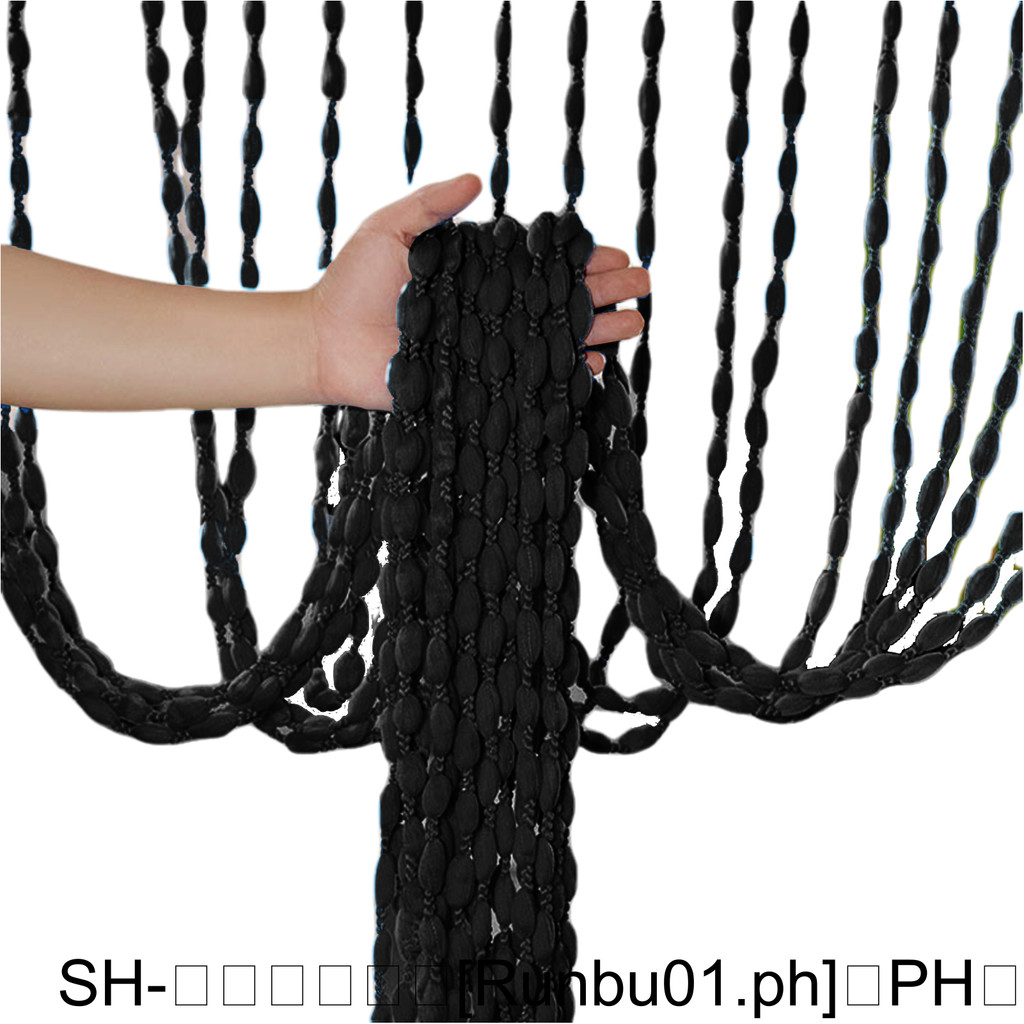 String Curtain Wood Beaded Curtain For Room Divider Boho Hippie Hanging ...