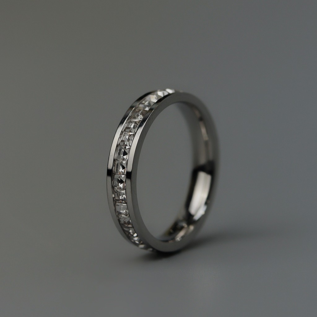 HB Men Jewelry ELLE Silver Full Embedded Ring Fashion For Men's ...