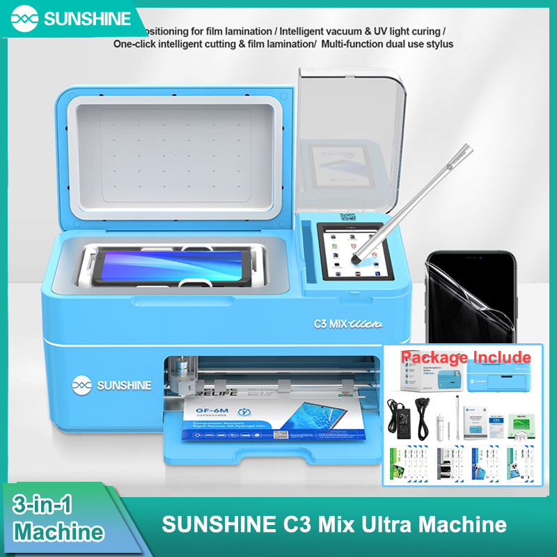 SUNSHINE C3 Mix Ultra Machine Hydrogel Mica Screen Protectors Cutting ...