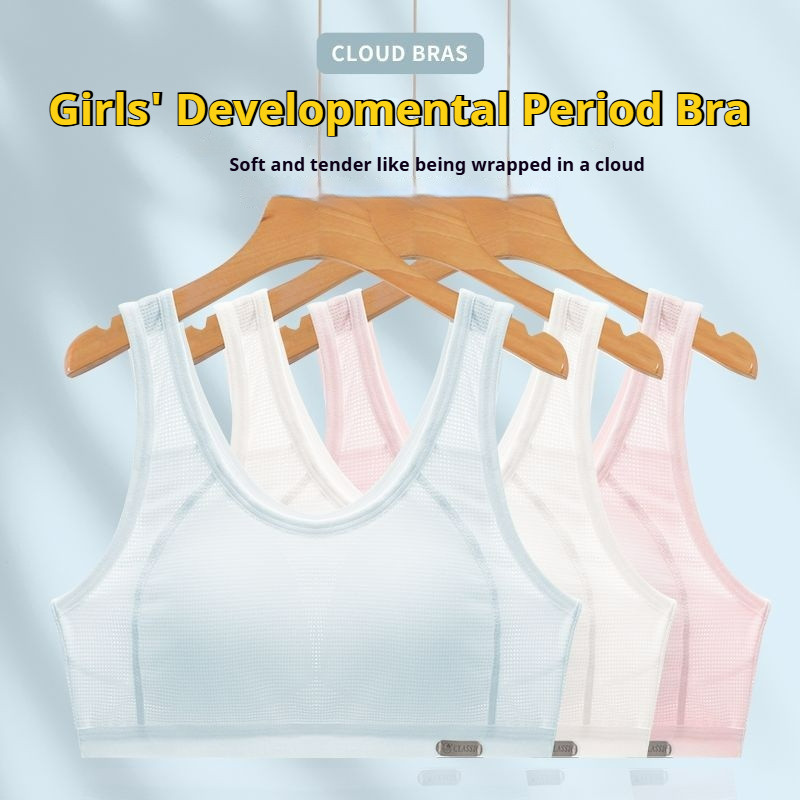 Chest-wrapped vest Girls' bra with pad Breathable Bra for Middle School ...