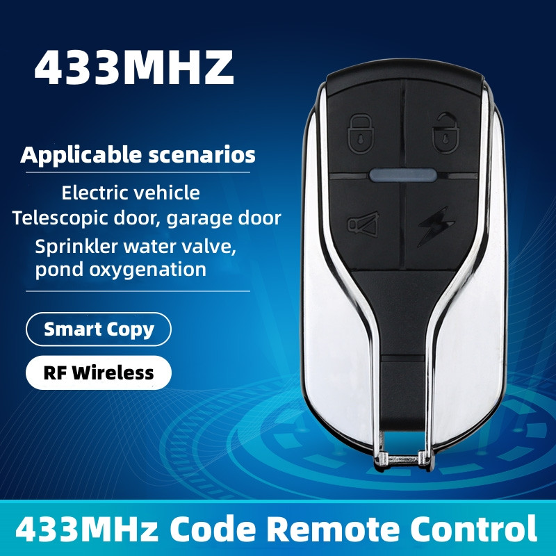 433Mhz Garage Door Copy Remote Control Cloning Code 4 Keys RF Transmitter Wireless Controller ...