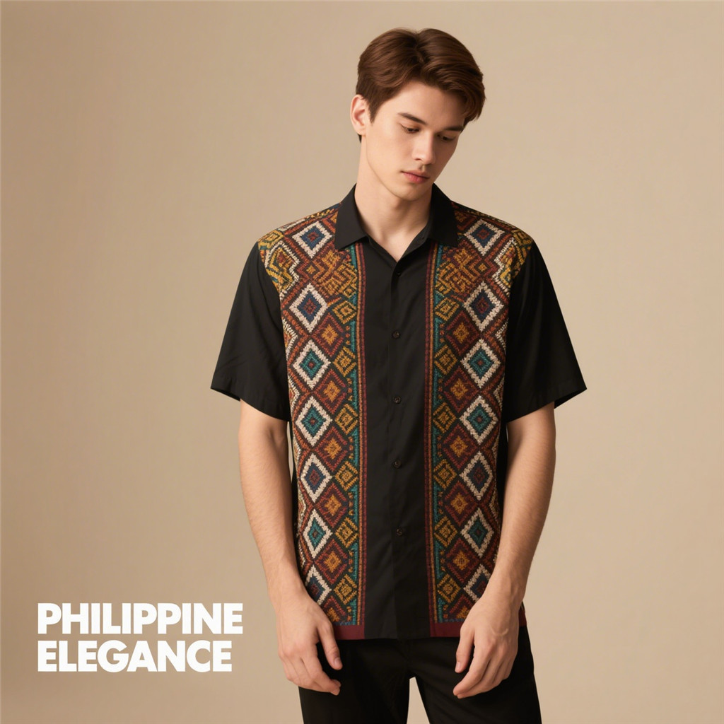 2025 New Barong modern Style Men's Chinese Stand Collar Short Sleeve ...