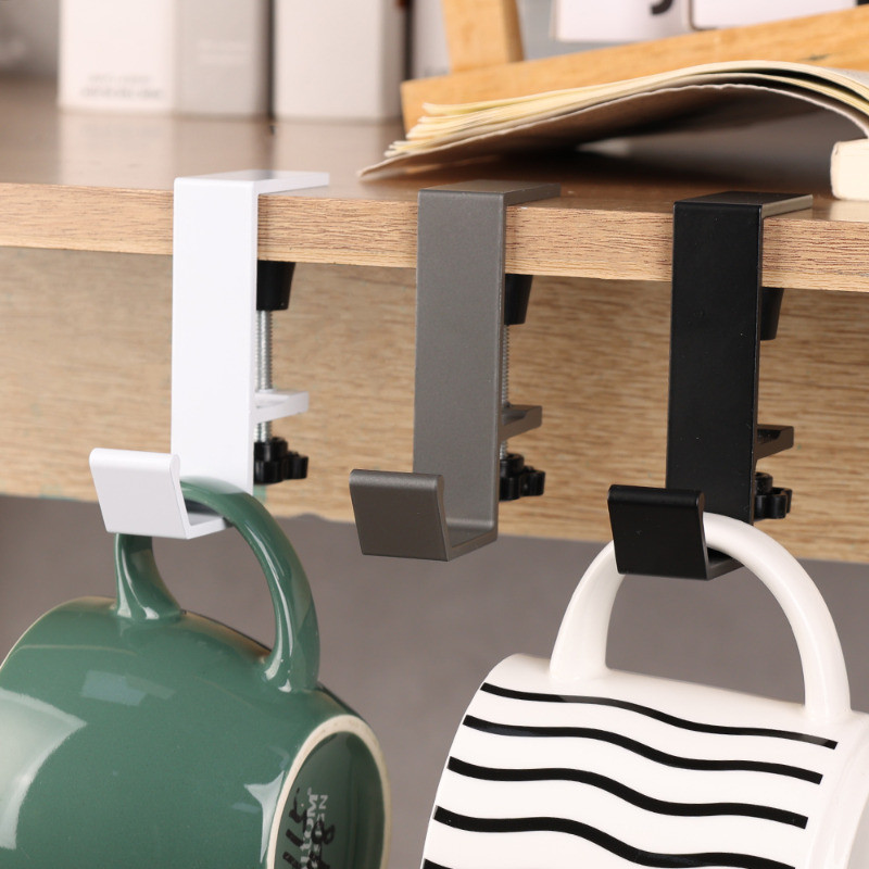 Adjustable Table Fixing Hooks Multifunctional Punch-Free Storage Rack ...