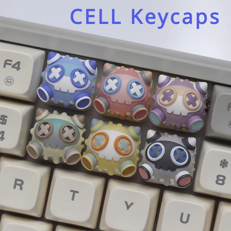 New Cell Keycaps 3D Resin Kawaii Keyboard Cap Cartoon Handmade Anime ...
