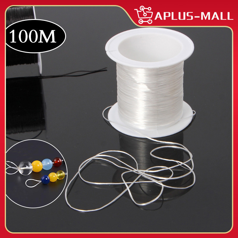 100m Elastic Bracelet String Cord Transparent Beaded Elastic Thread ...