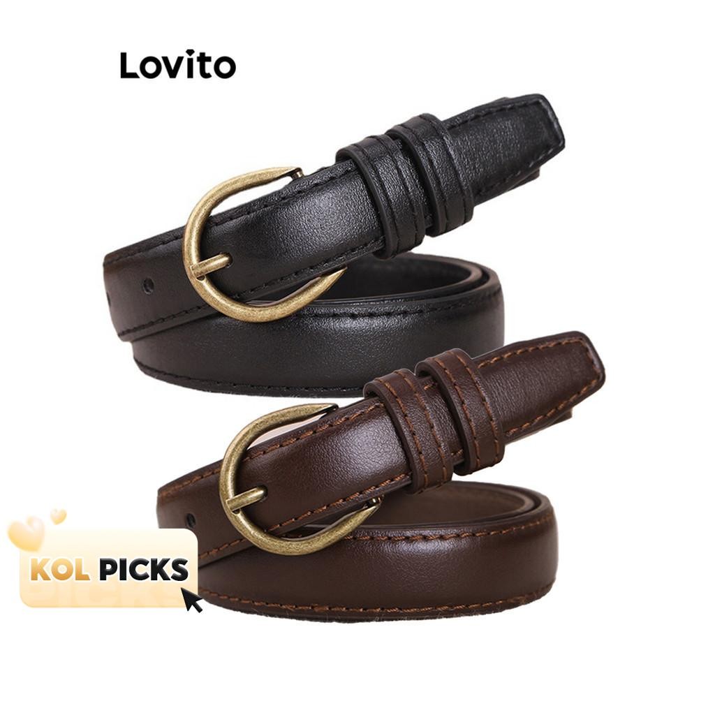 (KOL‘s pick) Lovito Casual Plain Basic Porous Belt L38ED011 | Shopee ...