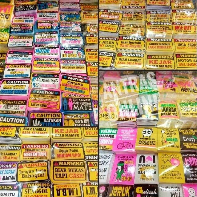 Warning sticker Package Contents 50pcs - sticker Words Variations ...