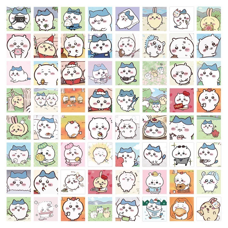 100pcs Chiikawa Sticker Cute Hachiware Usagi Scrapbook Journal Diary ...