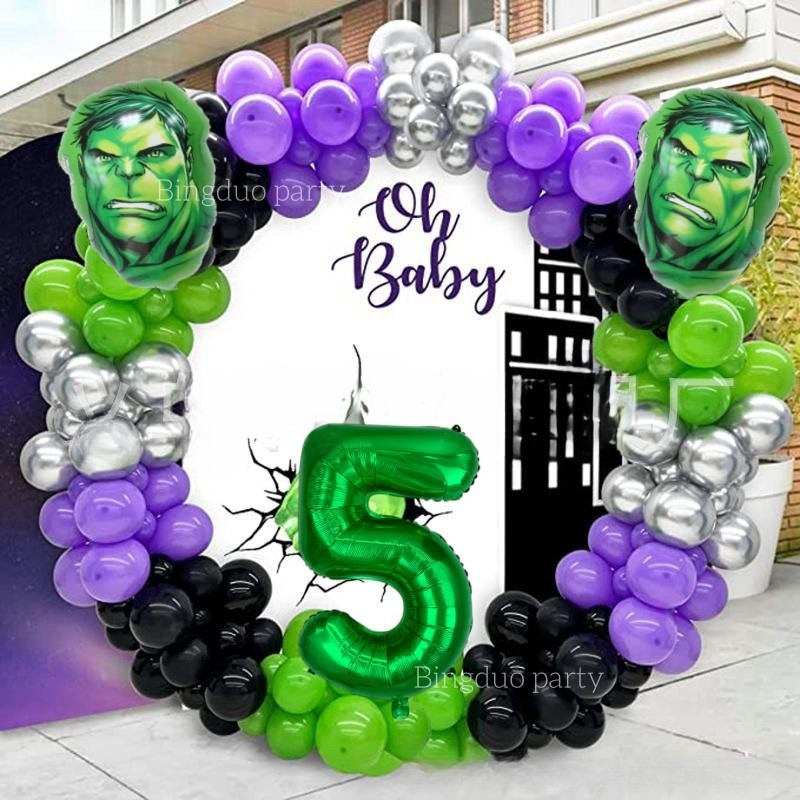 Superhero Hulk Theme Balloons The Avengers for Boys Birthday Party ...