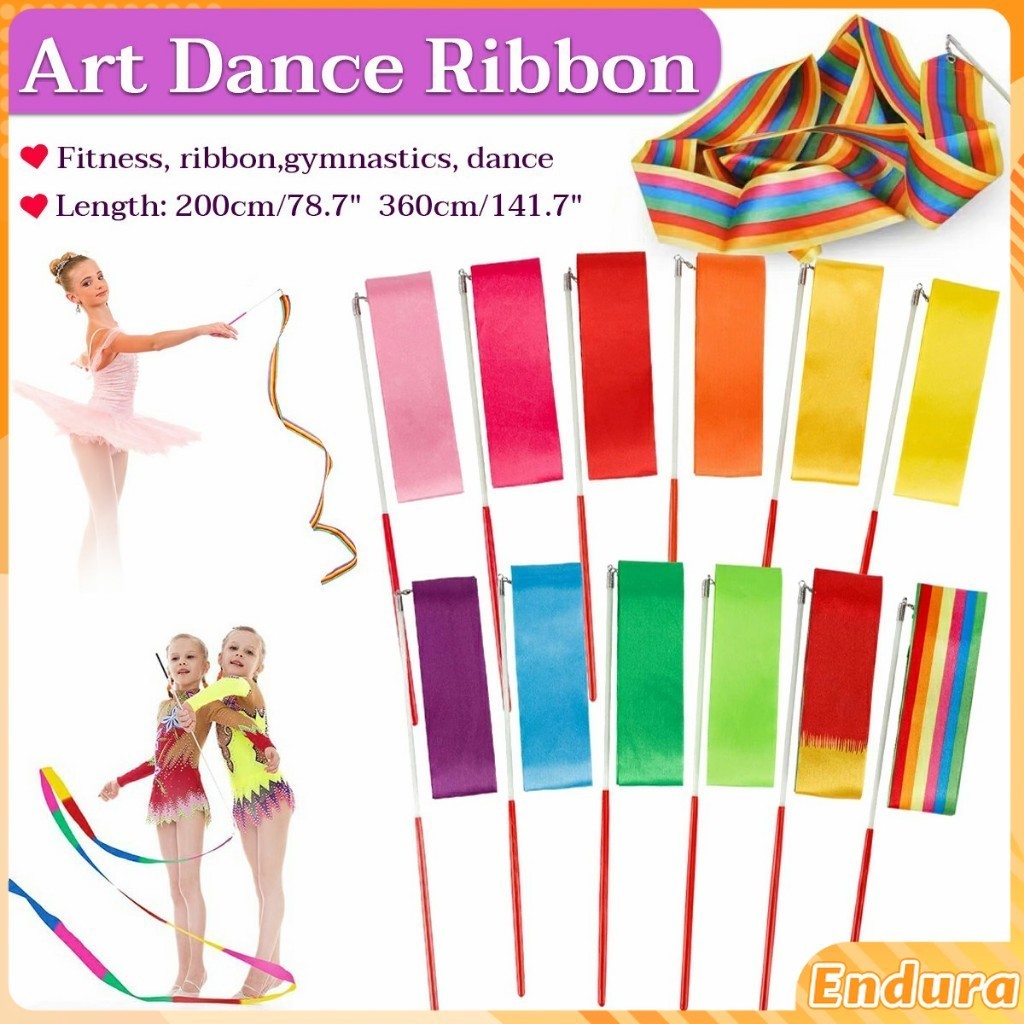 E.A 2m/3.6m Colorful Dance Ribbon Art Gymnastic Gym Ribbons Ballet ...