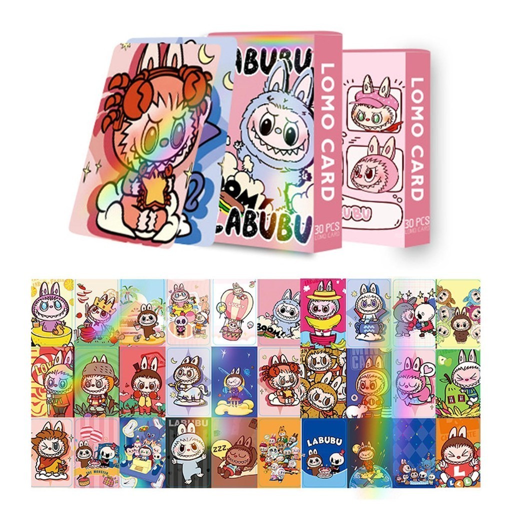 30pcs flash cards LABUBU double-sided cards Labubu HD cards LOMO cards ...