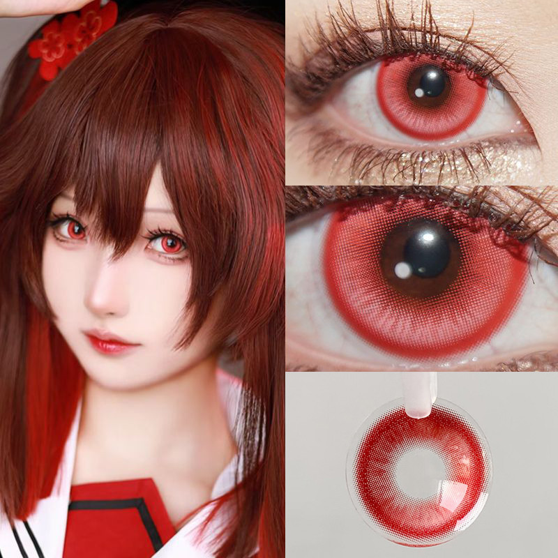Graded 1pair Cosplay Colored Contact Lenses Red Pupil Softlens ...