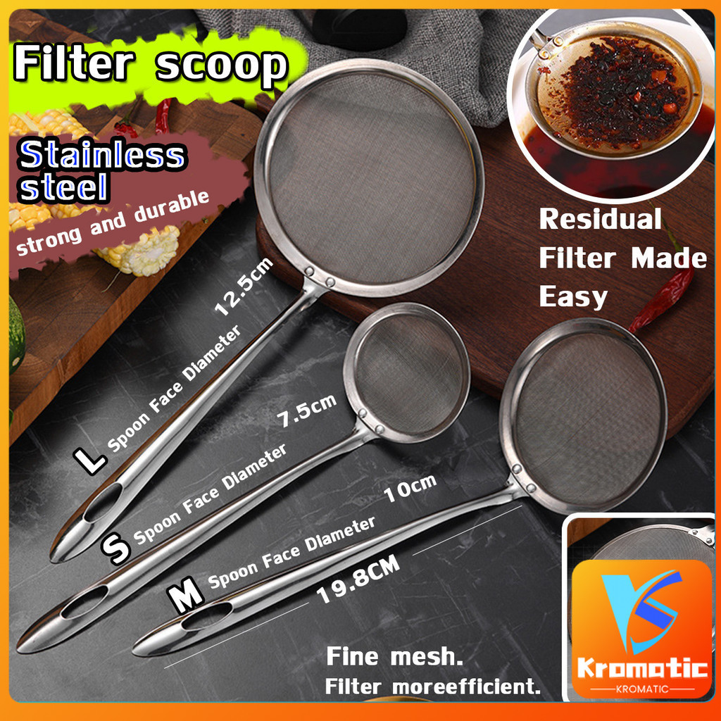 Kitchen Stainless Steel Mesh Spoon Sifter Sieve Filter Kitchenware ...