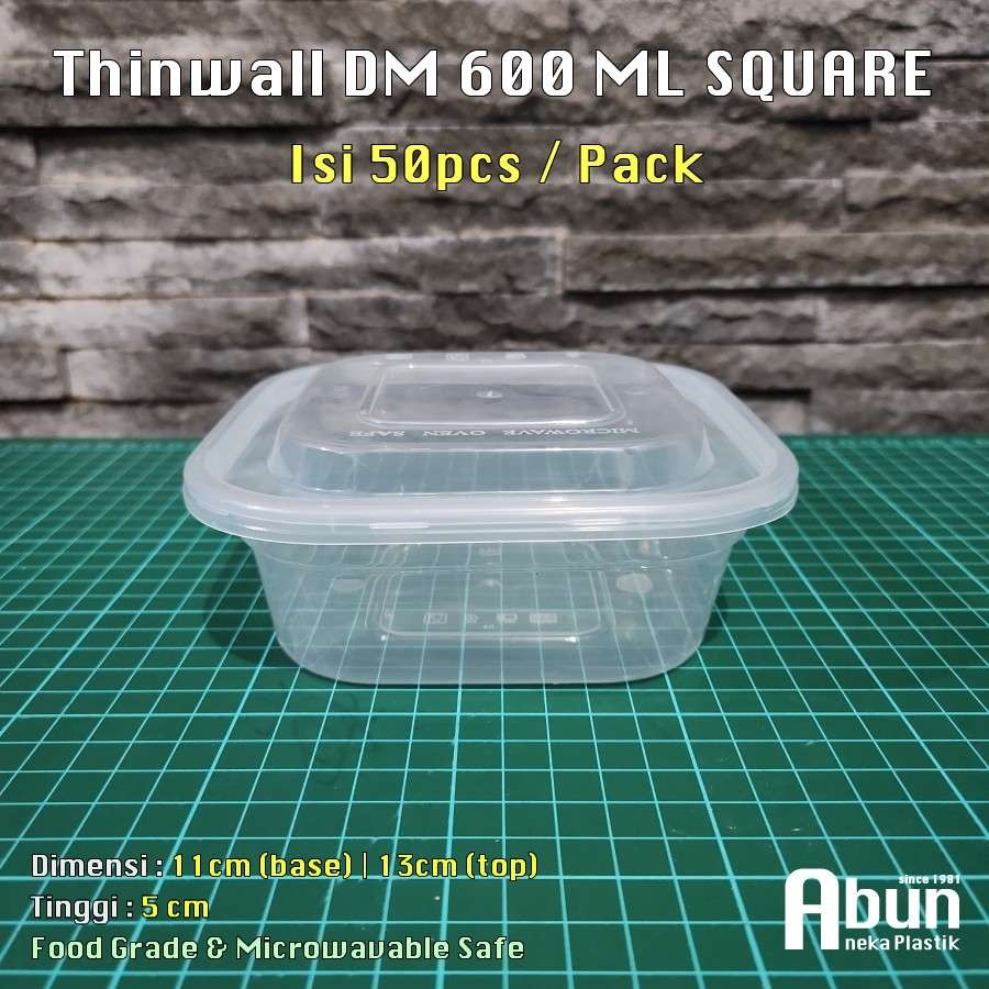 Thinwall DM Square 600 ML @ 50pcs | Shopee Philippines