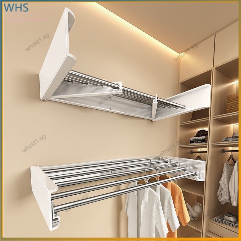Folding retractable drying rack balcony drying artifacts indoor wall ...