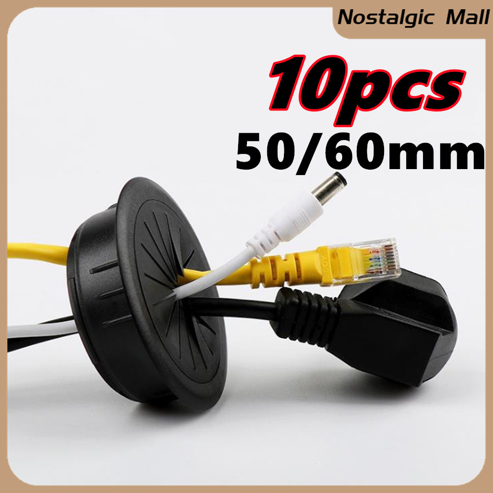 10pcs 50/60mm Office Desk Wire Hole Cover Desk Cord Grommet Tabletop ...