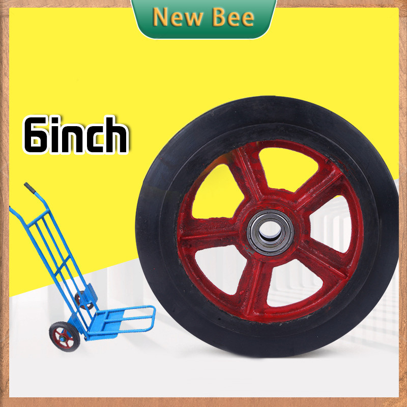 6 inch Pushcart Solid Rubber Wheel Heavy Duty Push Cart Steel Body ...