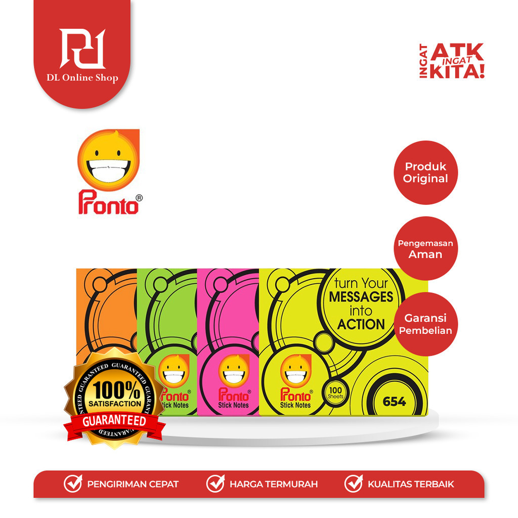 Pronto STICKY NOTE NO.654 (1PAD) | Shopee Philippines