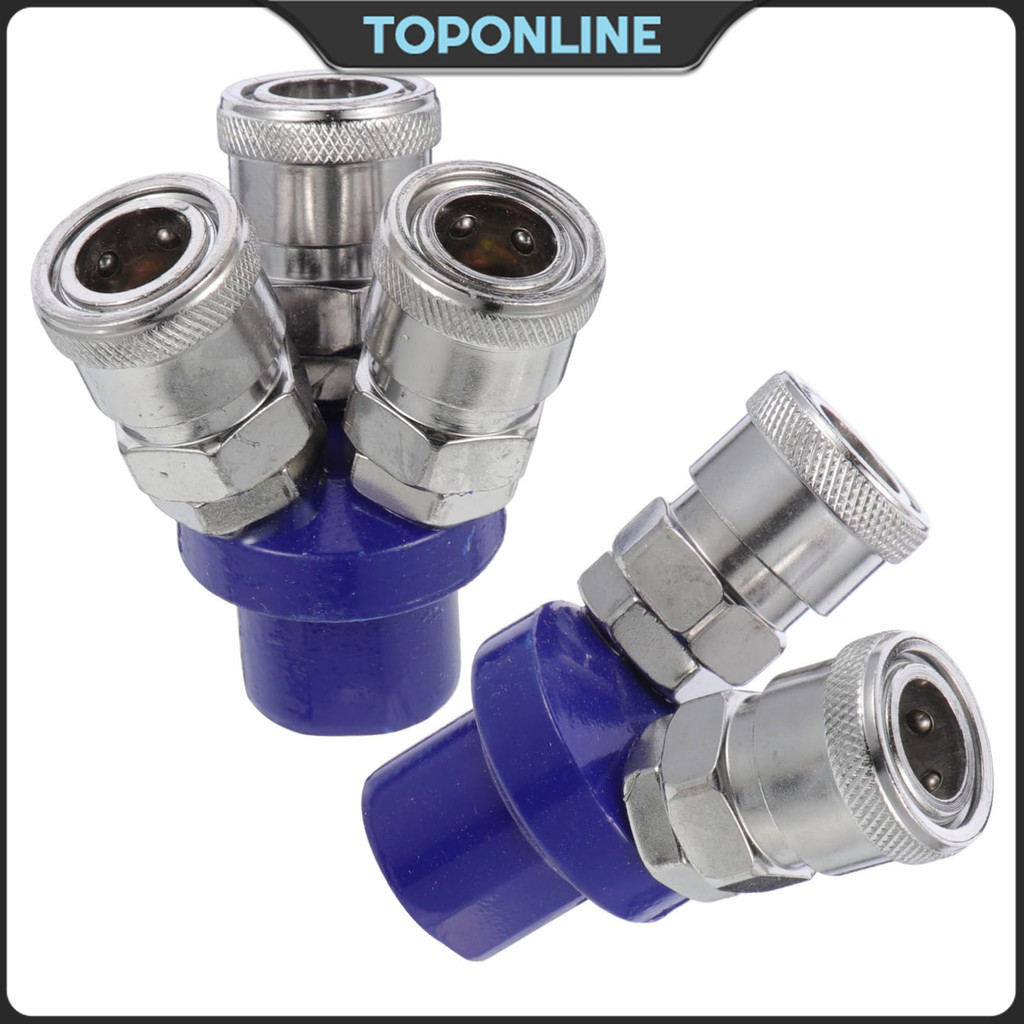 1/4" Air Compressor Manifold Fitting 2 Way 3 Way Air Compressor Quick Connector Pneumatic Joint ...