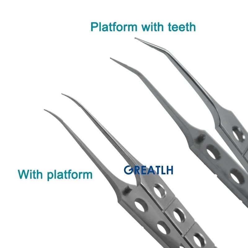 GREATLH Stainless Titanium Ophthalmic Forceps with Teeth with Platform ...