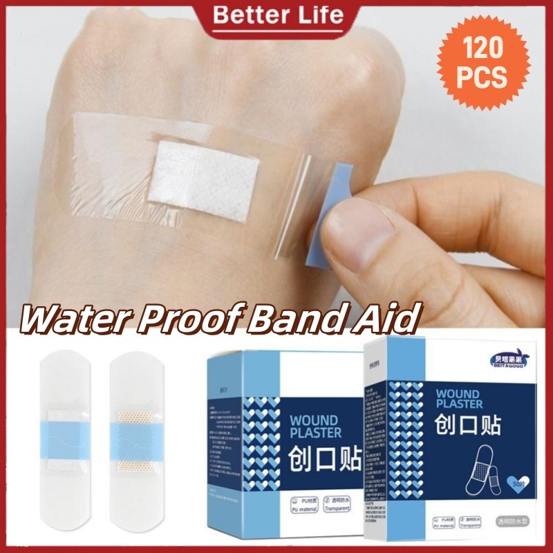120PCS Water Proof Band Aid Transparent Invisible Hemostatic Anti-Wear ...