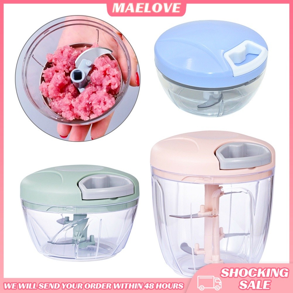 900ML Hand Garlic Chopper Manual Rope Vegetable Cutter Chopper Slicer ...