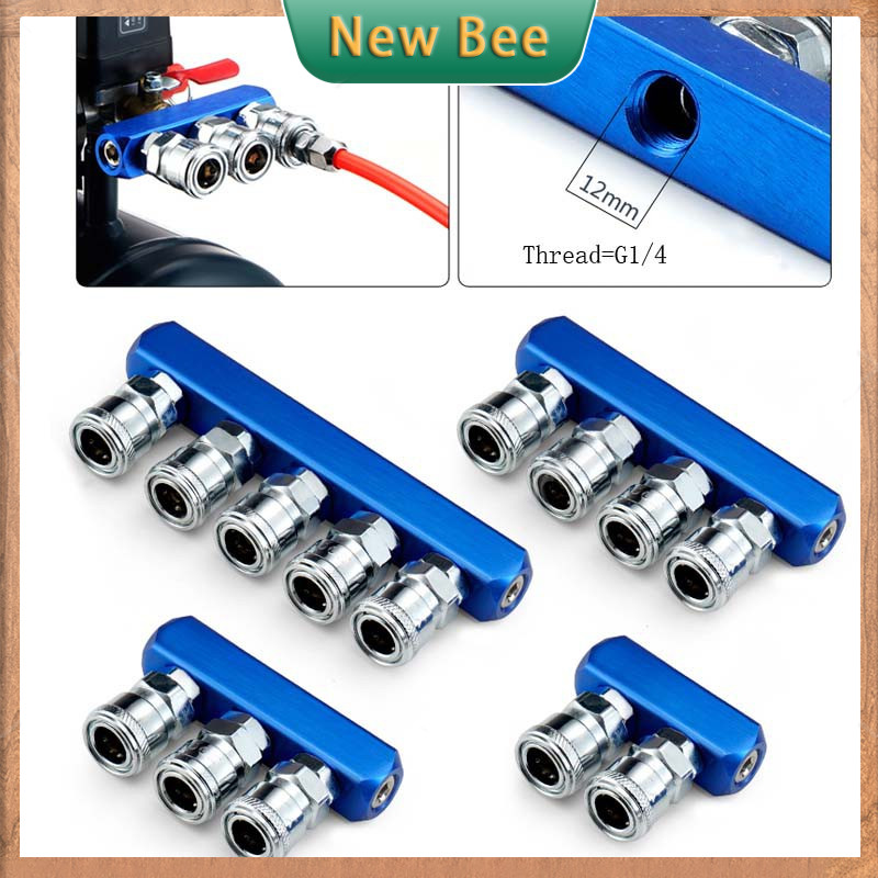 2Way 3Way Air Gas Distributor Quick C-Type Connector 1/4" Compressor ...