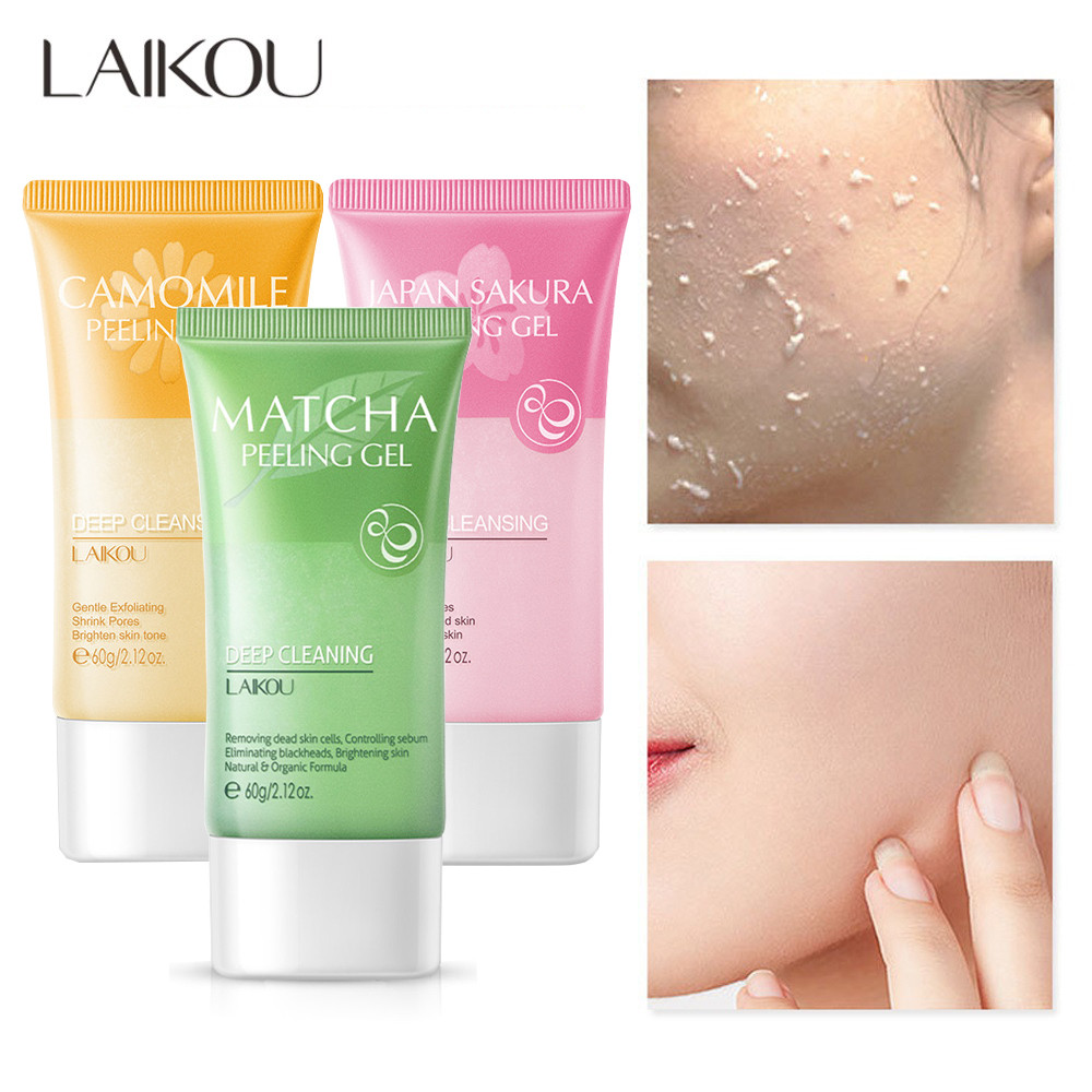 LAIKOU Matcha Exfoliating Peeling Gel Facial Scrub Moisturizing ...