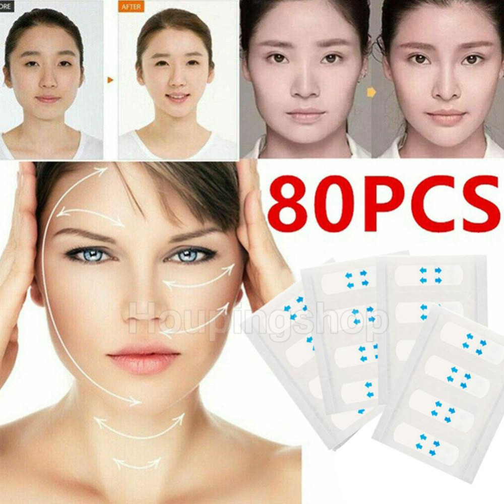 40 Pcs/Set V-Shape Invisible Thin Face Stickers Face Facial Line ...