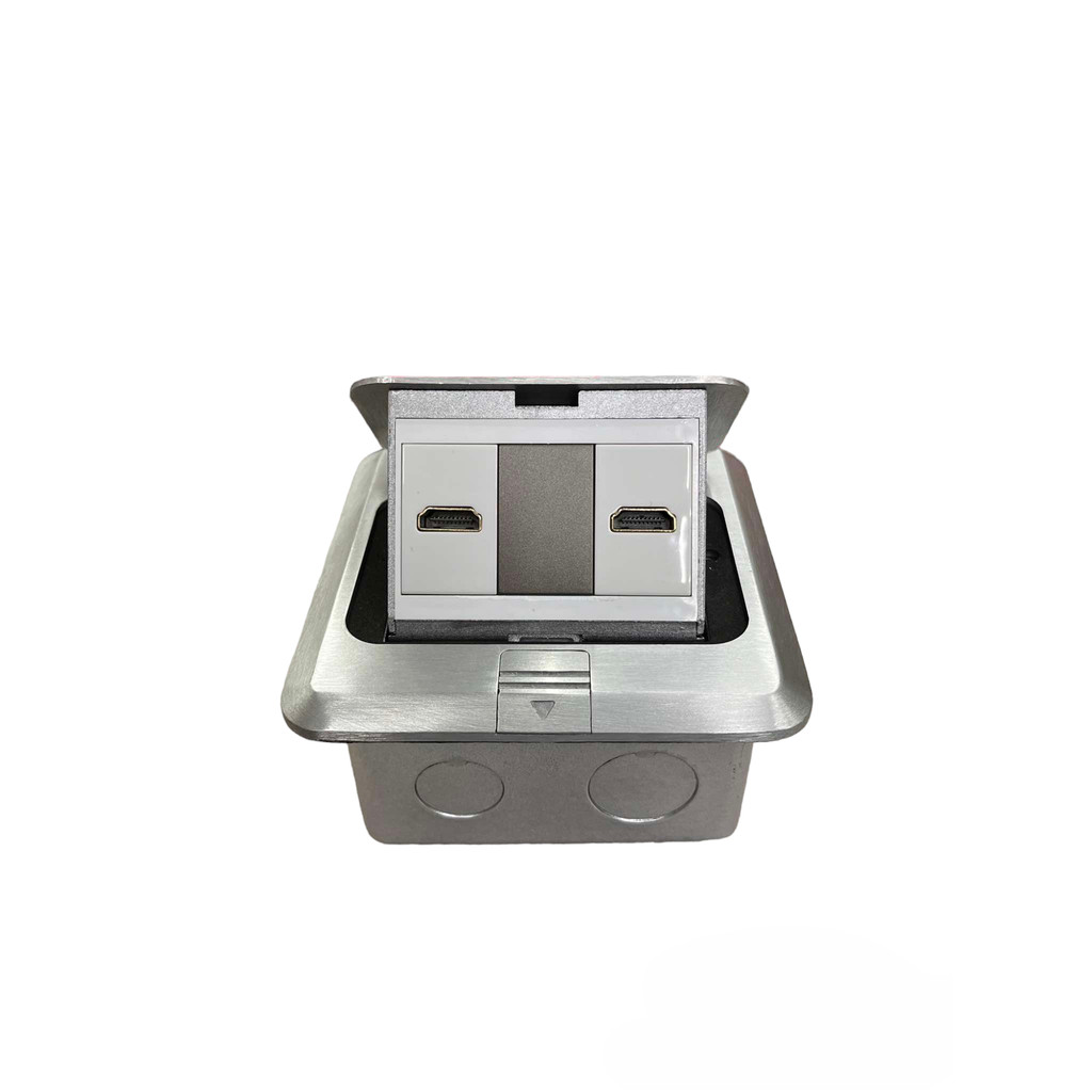 Orbik / T&J Floor Outlet Pop-up 2 Gang HDMI Outlet with Metal Utility ...