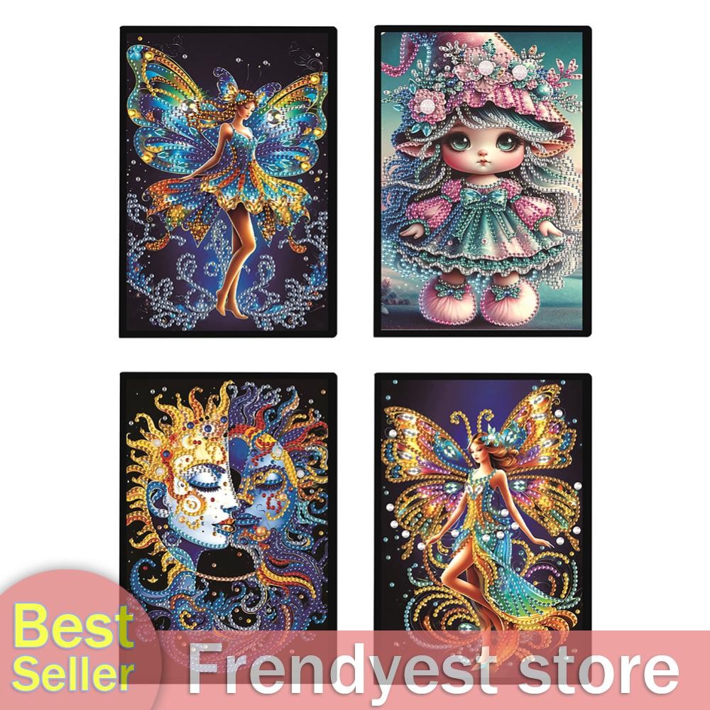 50 Pages A5 Special Shaped Elf Face 5D DIY Mosaic Drill Notebook Craft ...