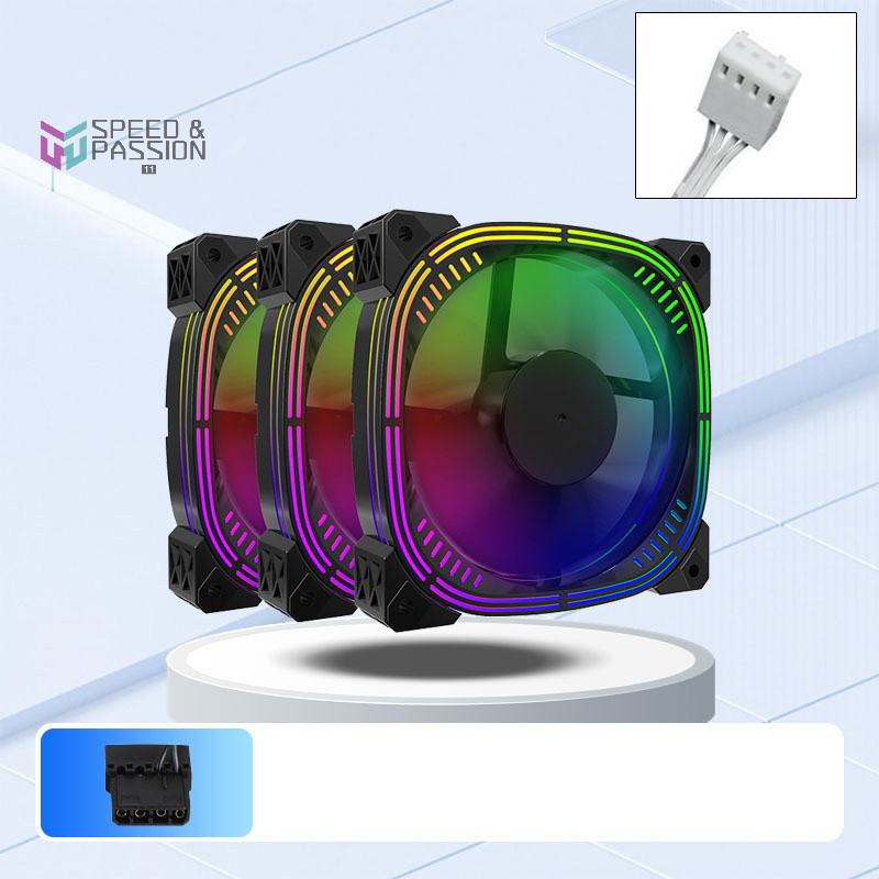 Speed 12cm 4Pin ARGB Cooling Fans With Atmosphere Lamp For Computer ...