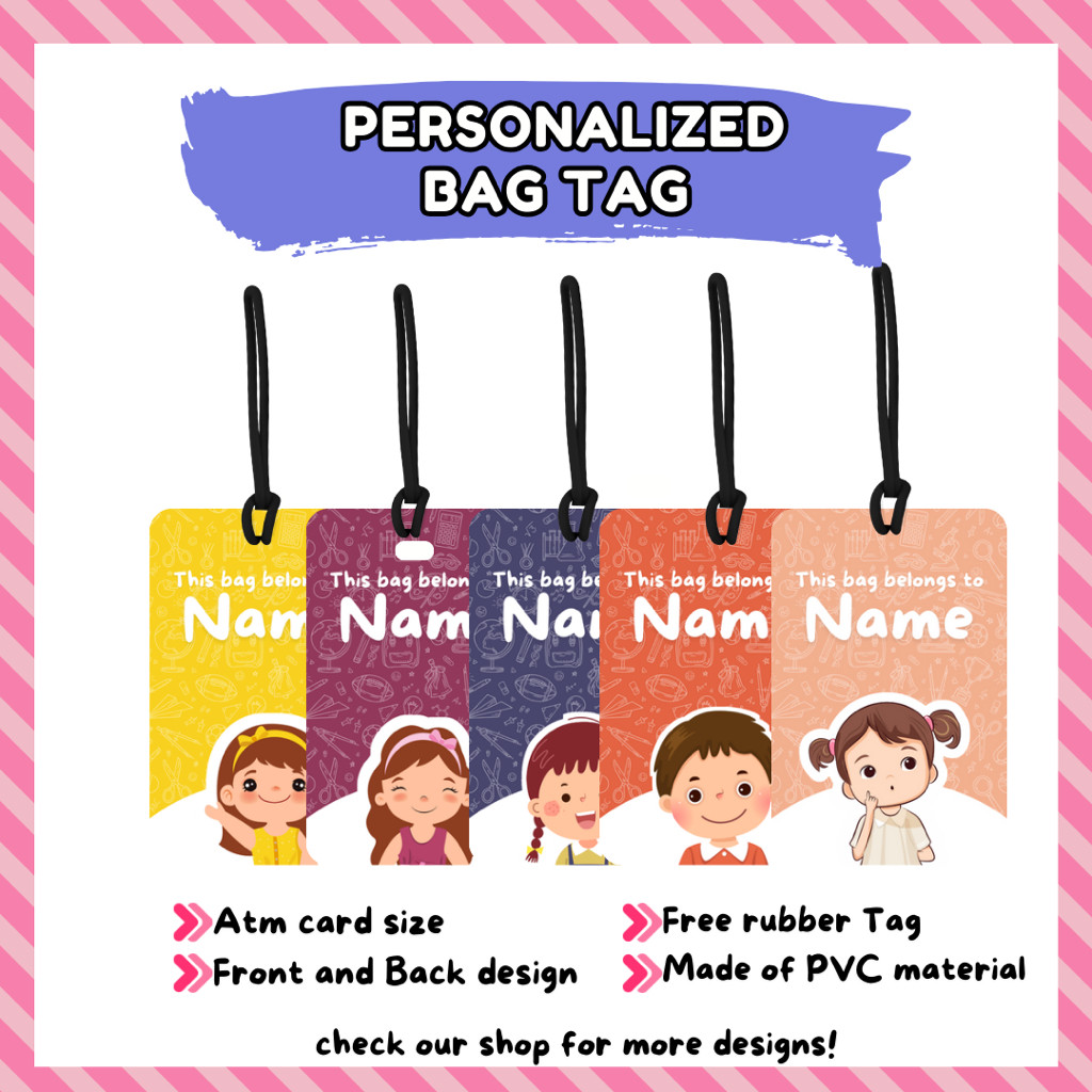 Customized RK-JUSTINE PVC LUGGAGE BAG Tags for Kids–High Gloss, ATM ...