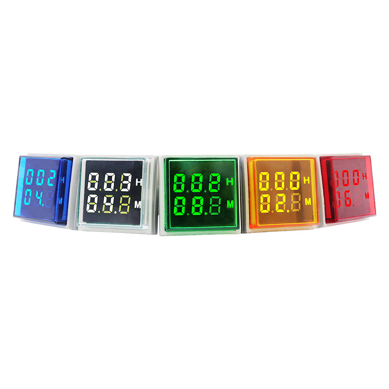 22mm LED Square Digital Timer Meter 0-60 minute/0-999hour AC 220V-380V ...