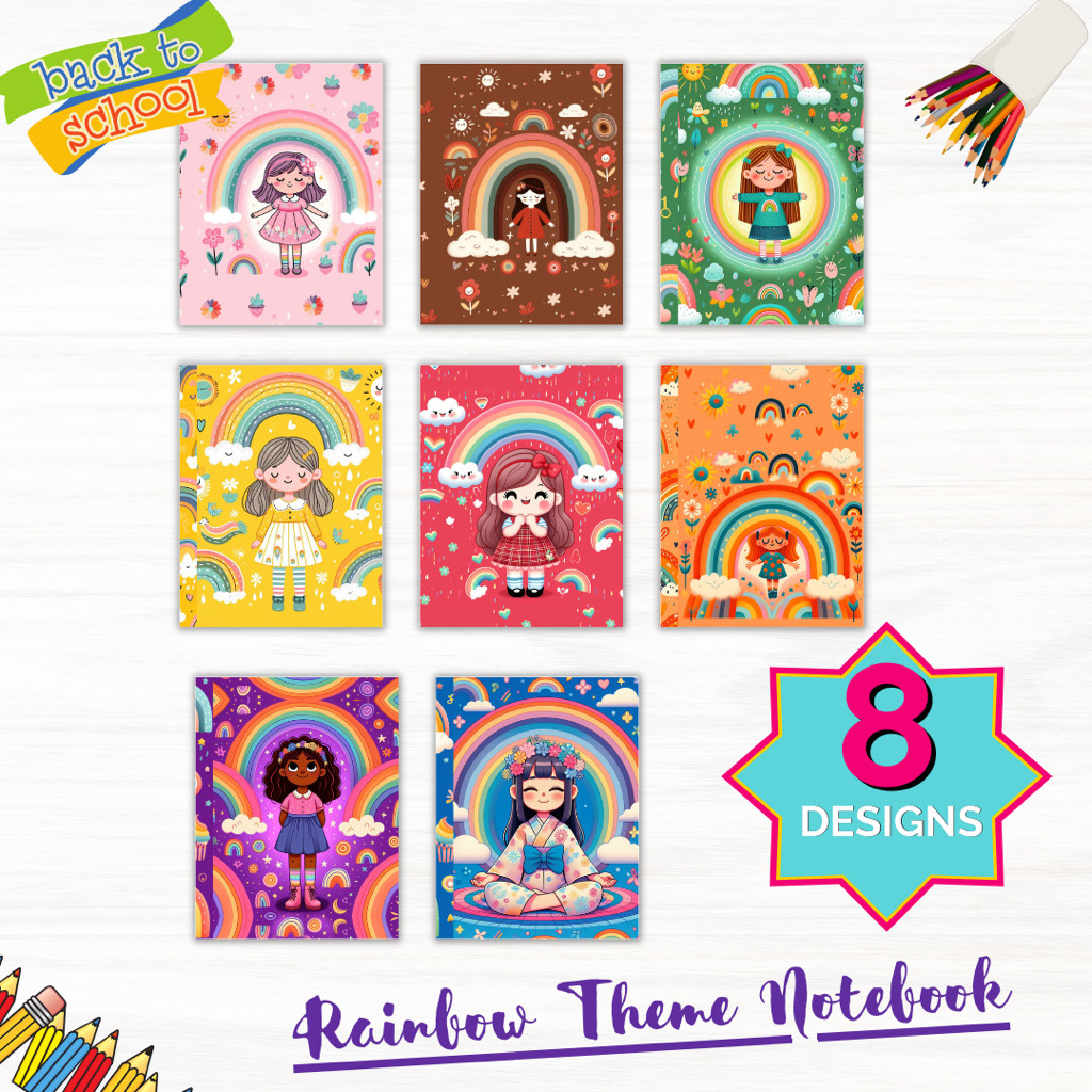 PREORDER RAINBOW V.1- Themed Notebooks for Kinder, Prep, Nursery ...