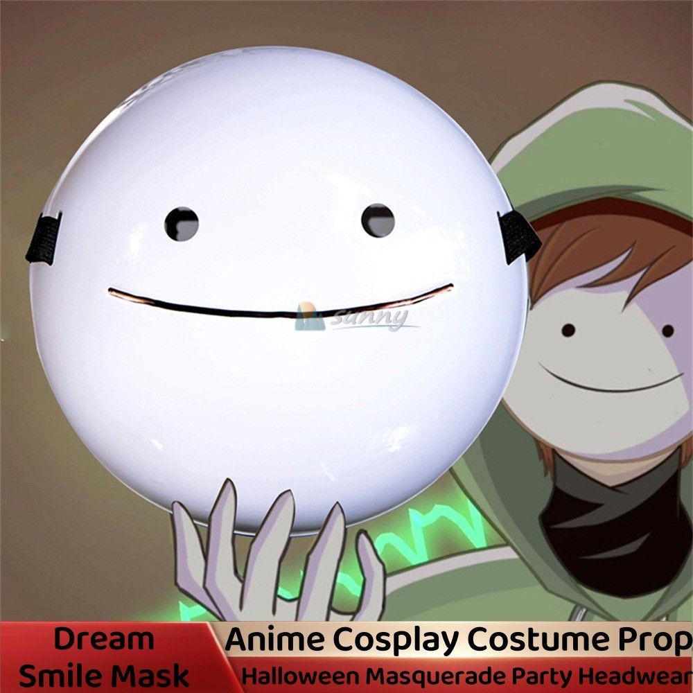 Dream White Smile Mask Anime Cosplay Costume Masks Prop Adult Face Mask ...