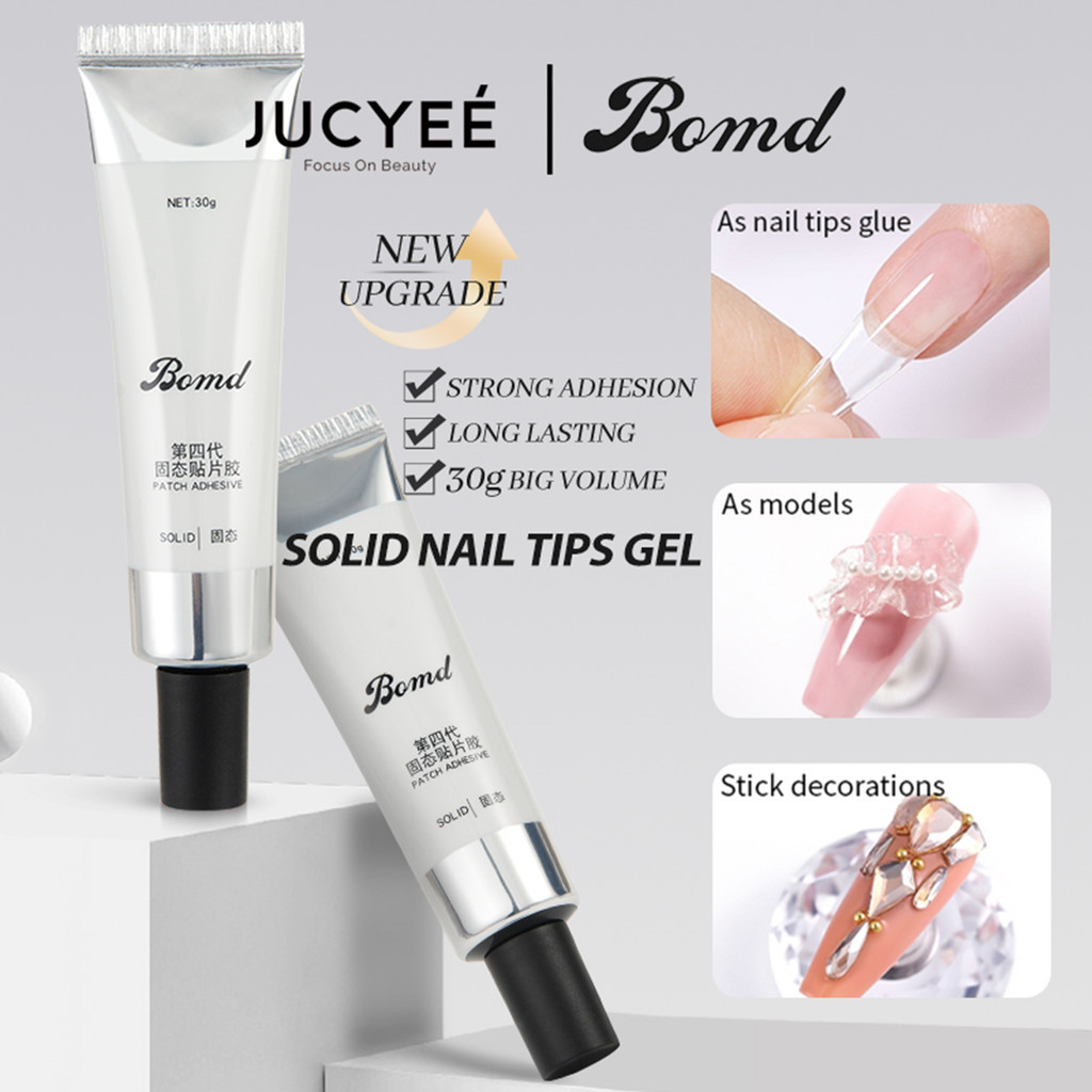 BOMD Solid Nail Tips Gel 30g Gel Polish for Press On Nails Extension ...