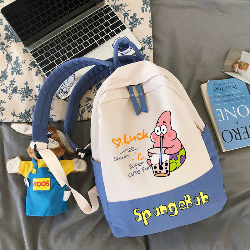 Cartoon Cute SpongeBob Patrick Crab Boss Squidward Backpack - Creative ...
