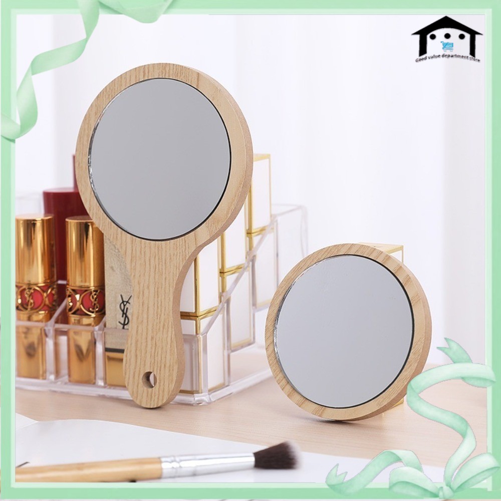 Portable Wooden Hand Mirror with Comb Vintage Make Up Mirrors with ...