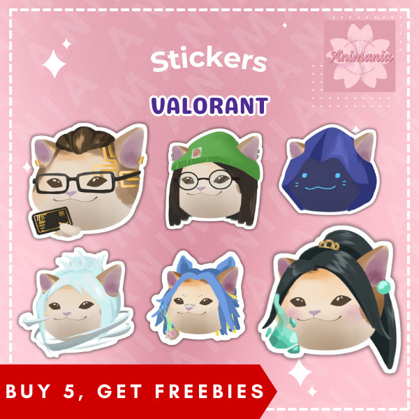 Video Game Stickers / Catorant - Valorant Cat Meme Stickers / Coated ...