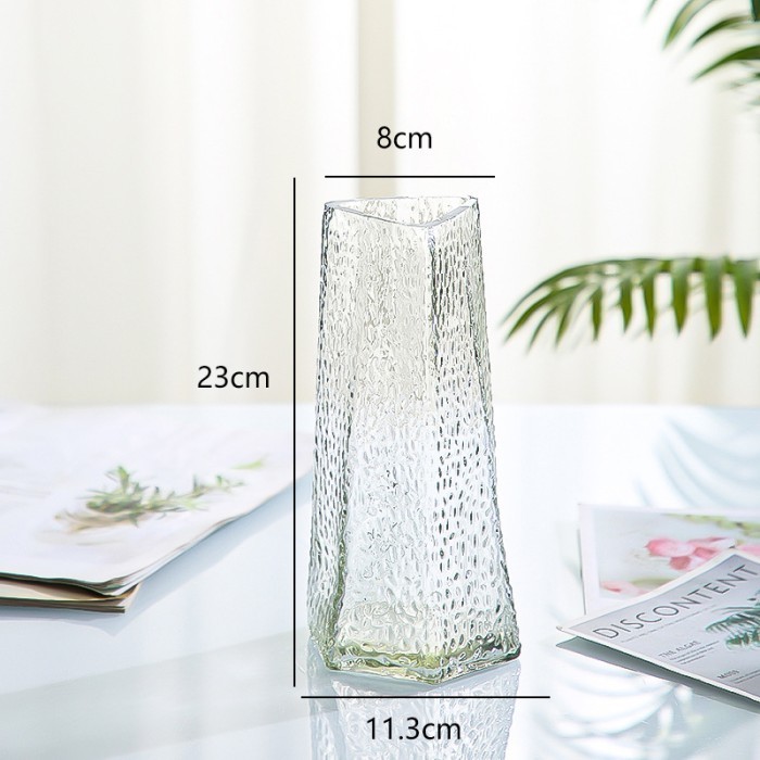 Triangle Model Aesthetic Glass Flower Vase Living Room Interior ...